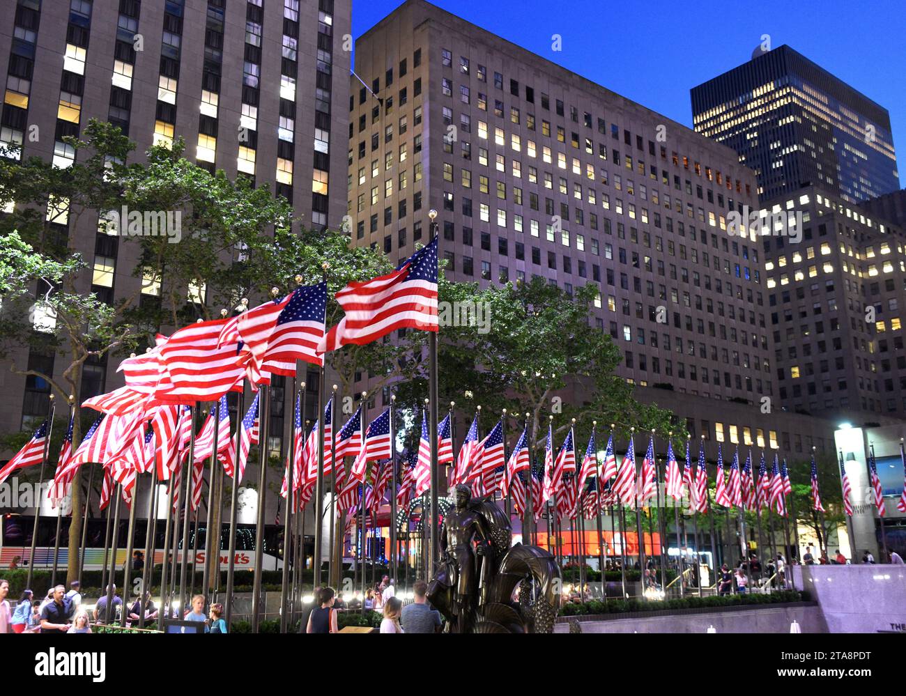 Rockefeller plaza sign hi-res stock photography and images - Alamy