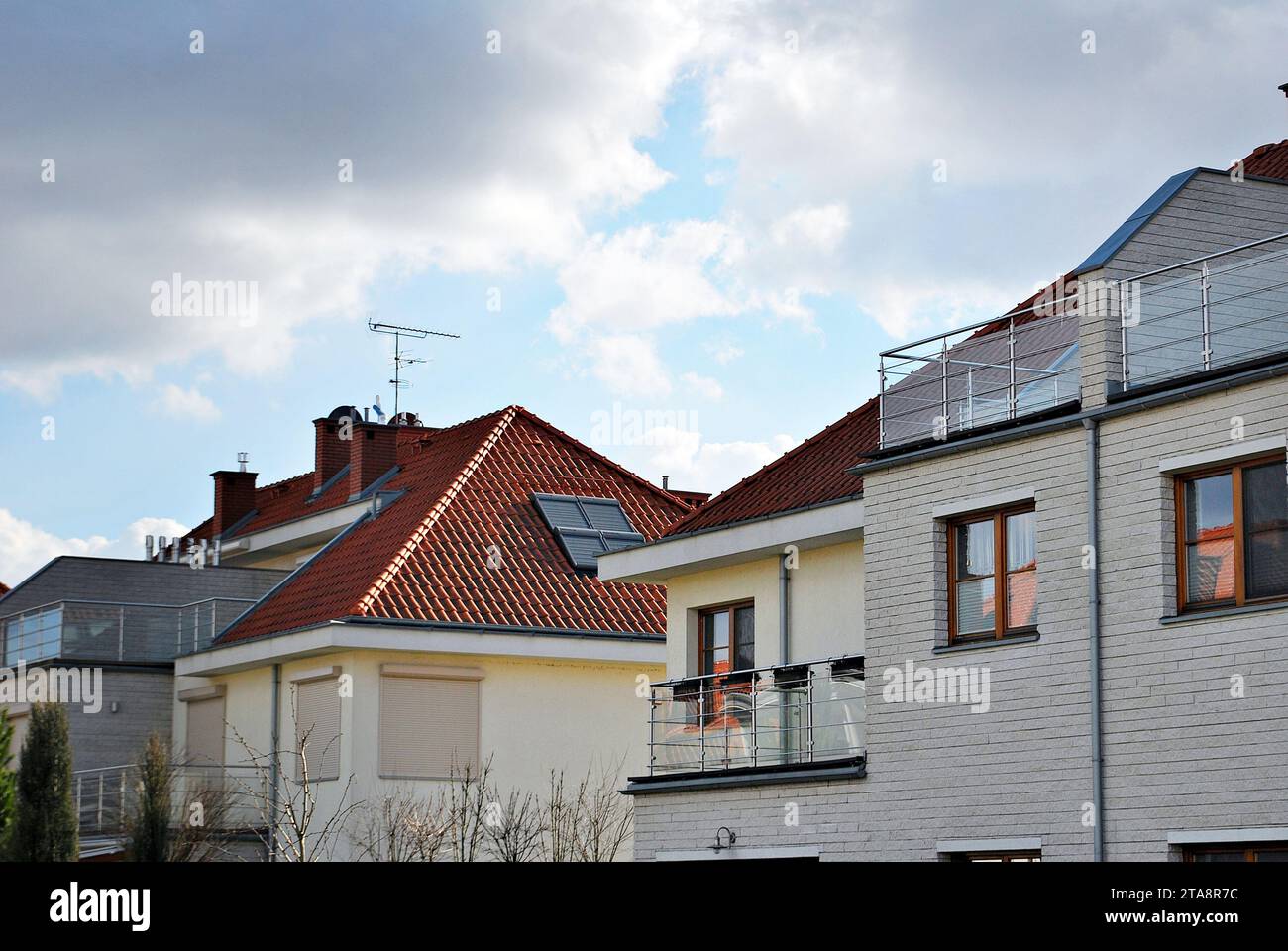 New single family house in a new development area. Residential home ...