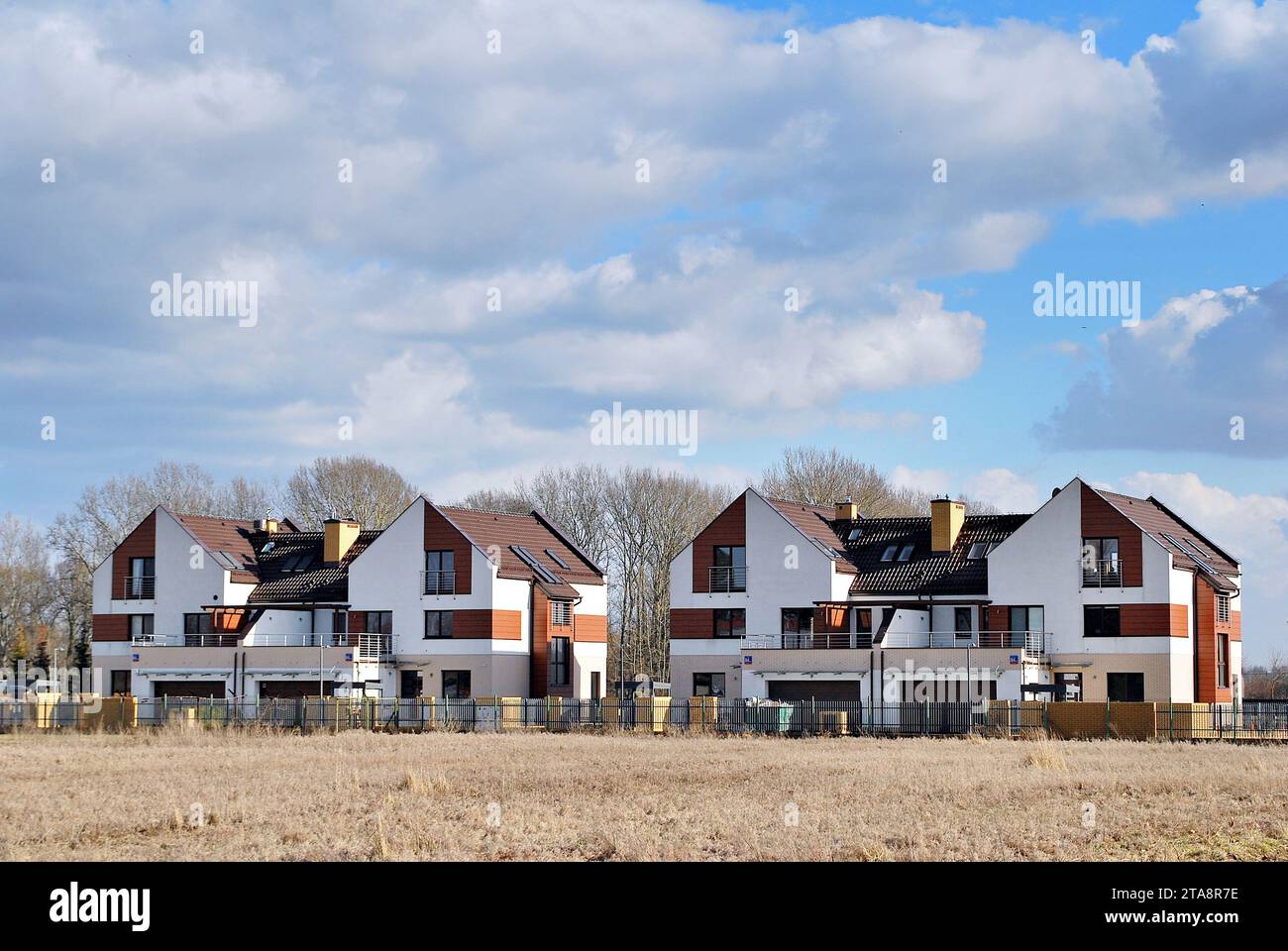 New single family house in a new development area. Residential home ...