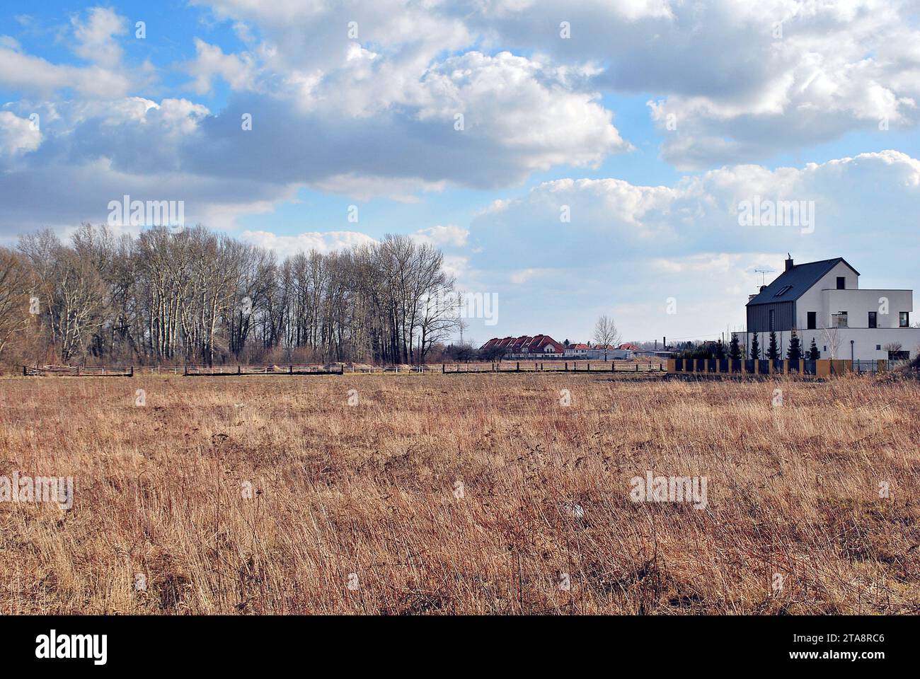 New single family house in a new development area. Residential home ...