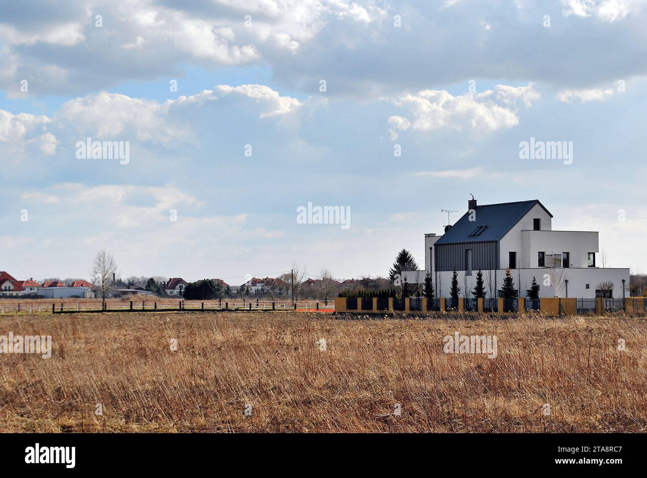 New single family house in a new development area. Residential home ...