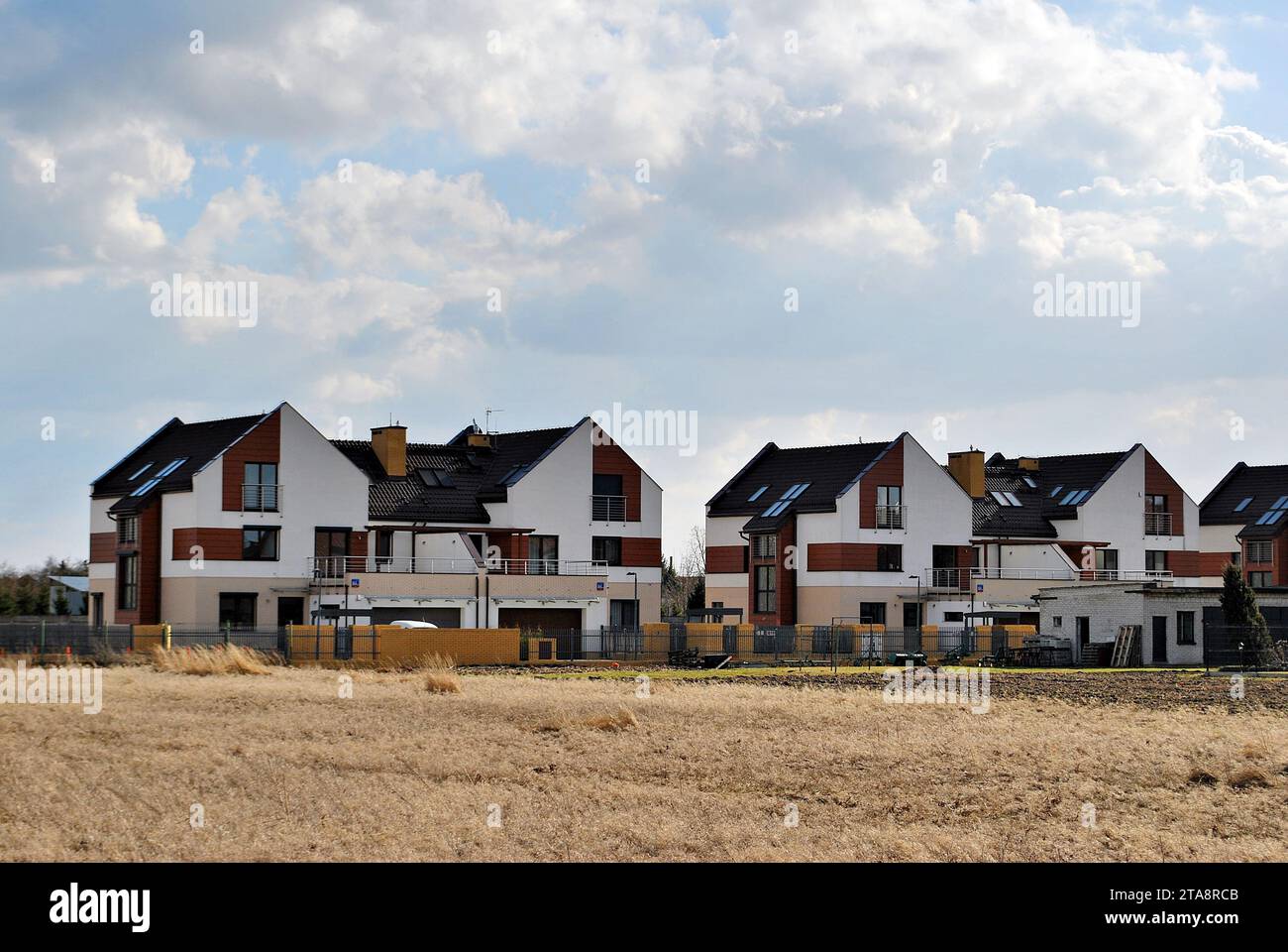 New single family house in a new development area. Residential home ...