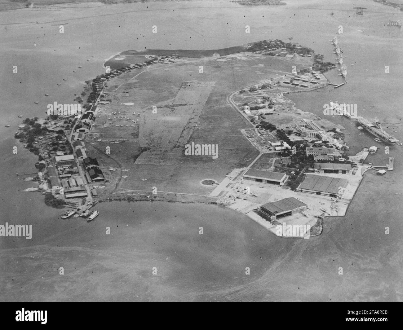 View of Ford Island in the late 1930s Stock Photo - Alamy