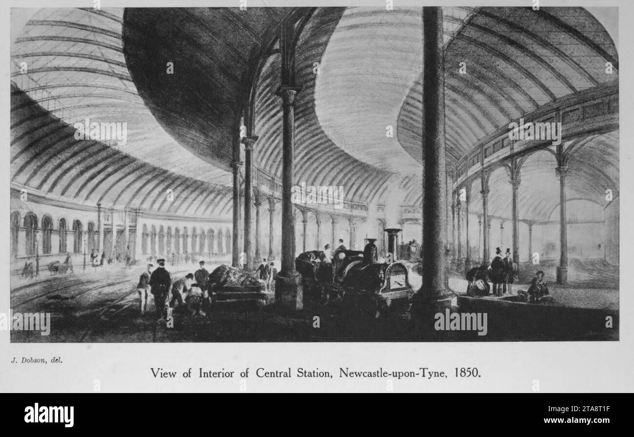 View of interior of Central Station, Newcastle-upon-Tyne, 1850 Stock ...