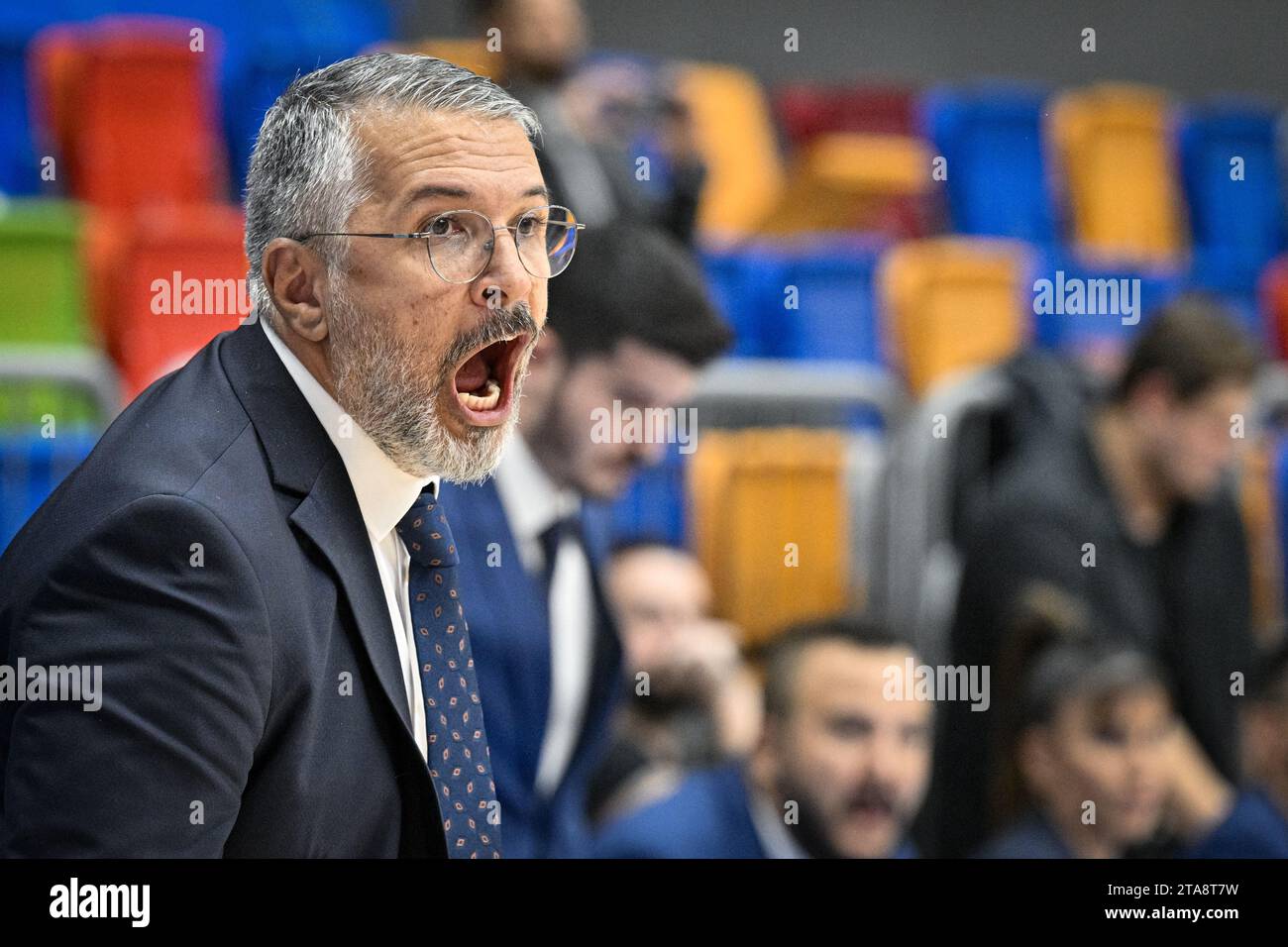 Prague, Czech Republic. 29th Nov, 2023. Head coach Osman Olcay Orak ...