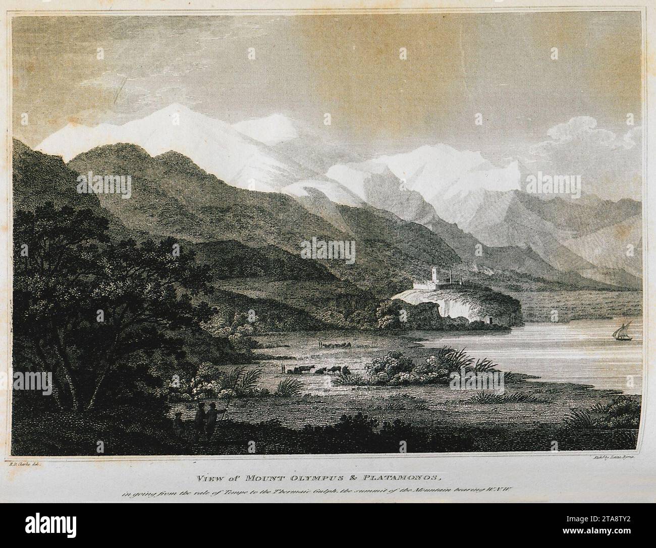 View of Mount Olympus and Platamonos - Clarke Edward Daniel - 1816 ...