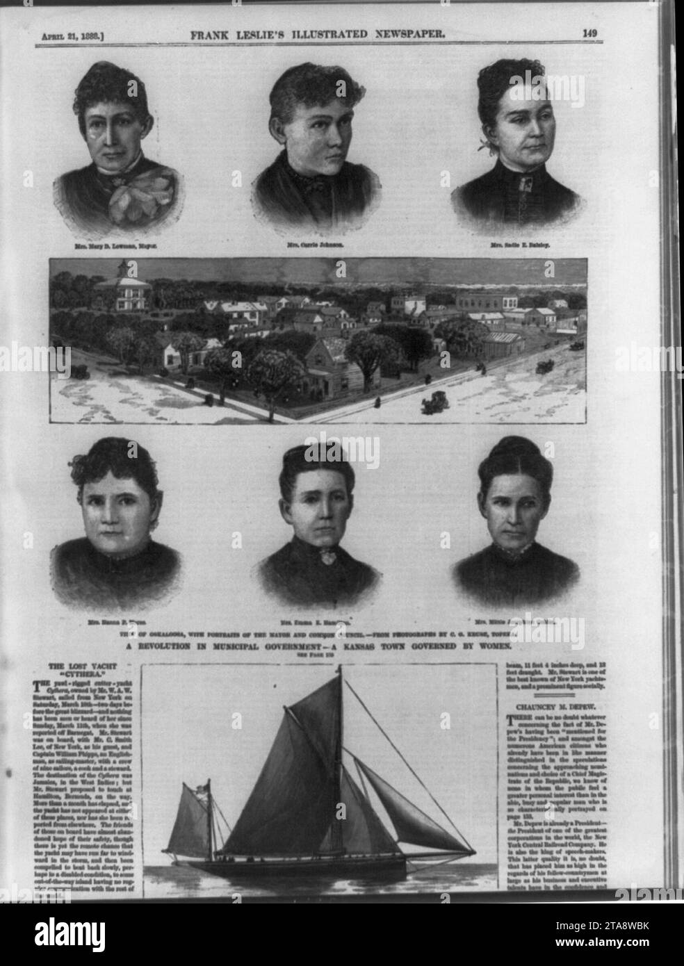 View of Oskaloosa (Kansas), with portraits of the mayor and Common ...