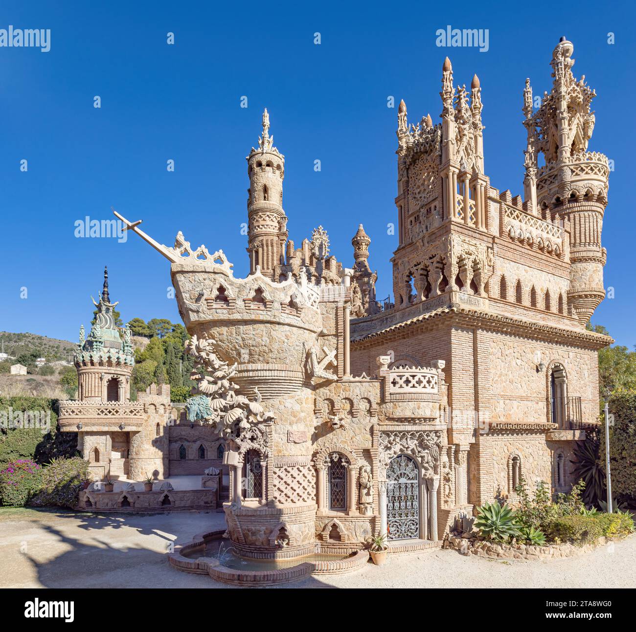 Exterior facade of Castillo de Colomares monument, in the form of a ...