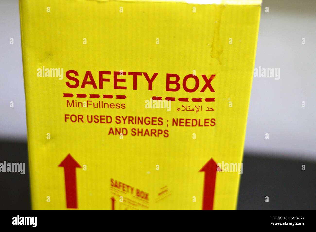 Translation of Arabic text (Fullness level), a safety box contains ...