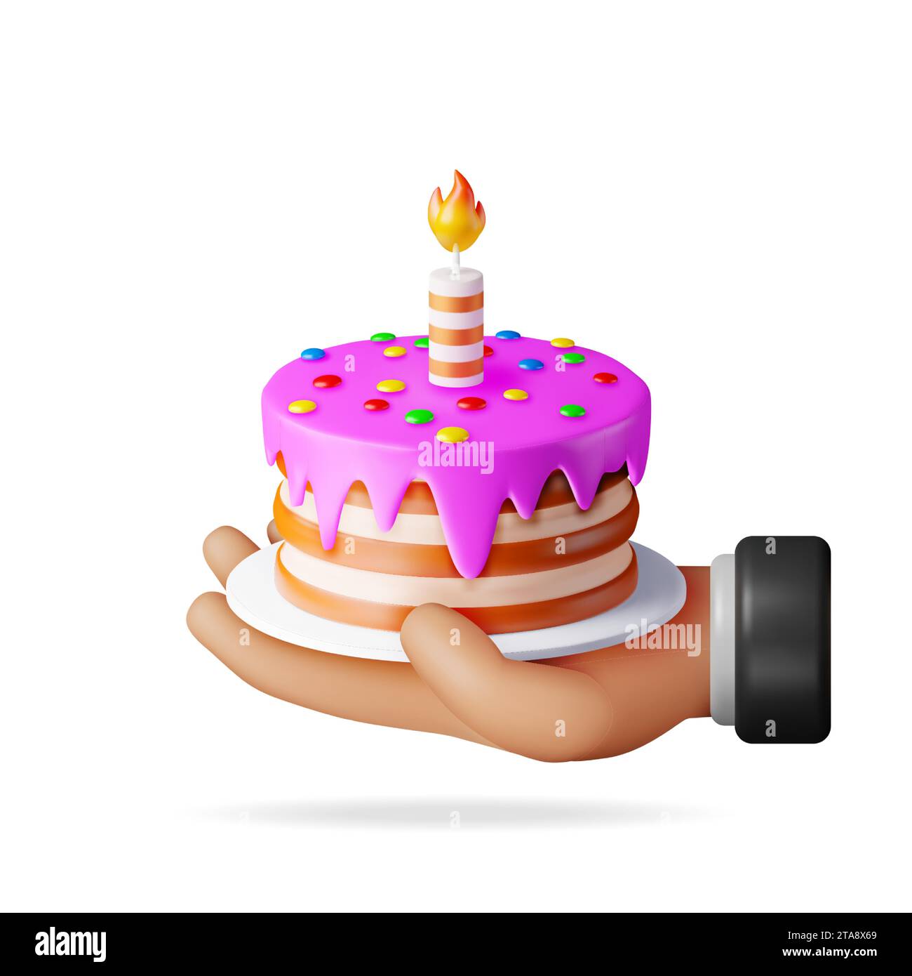3d cake in hand hi-res stock photography and images - Alamy