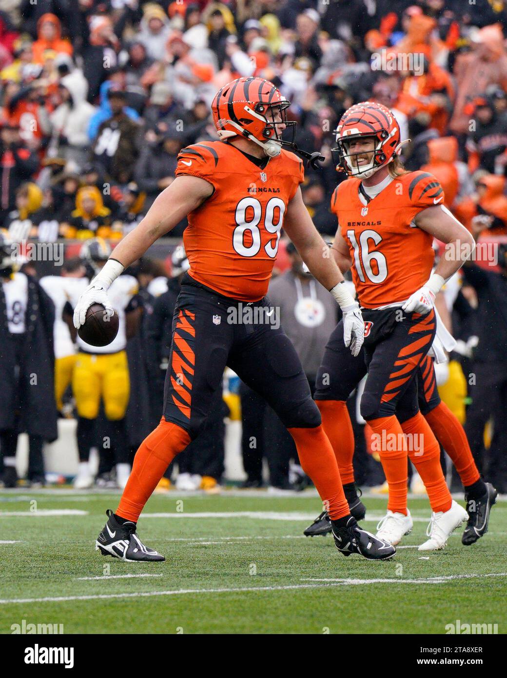 Cincinnati Bengals tight end Drew Sample (89) reacts after scoring ...