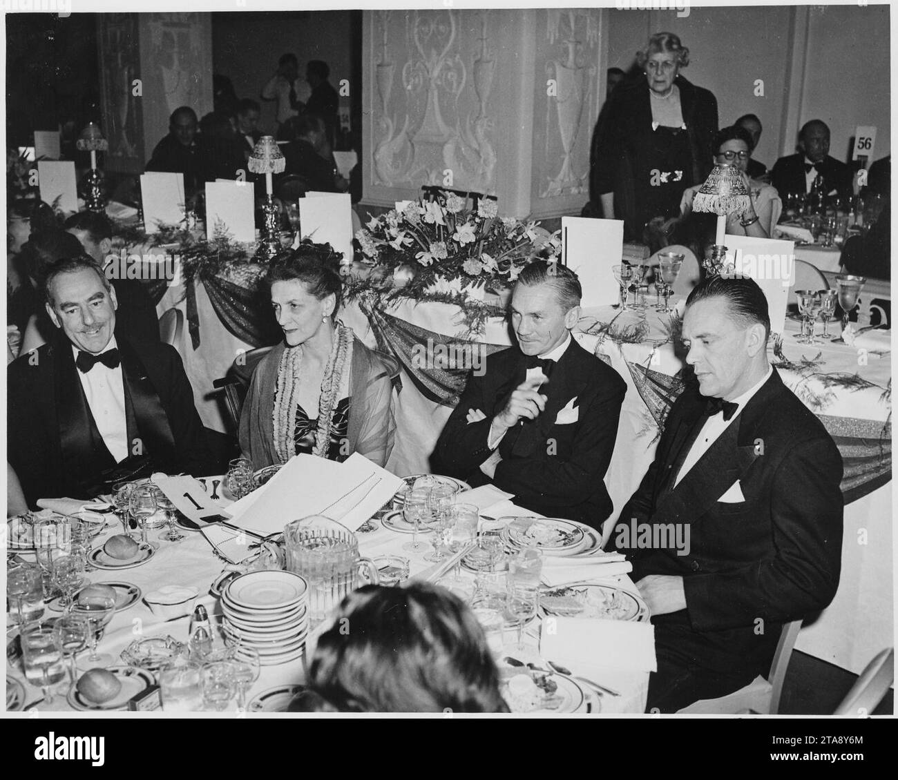 View of table at the dinner honoring President Truman and Vice ...