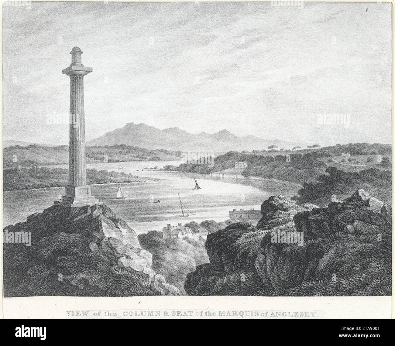 View of the column & seat of the Marquis of Anglesey Stock Photo - Alamy
