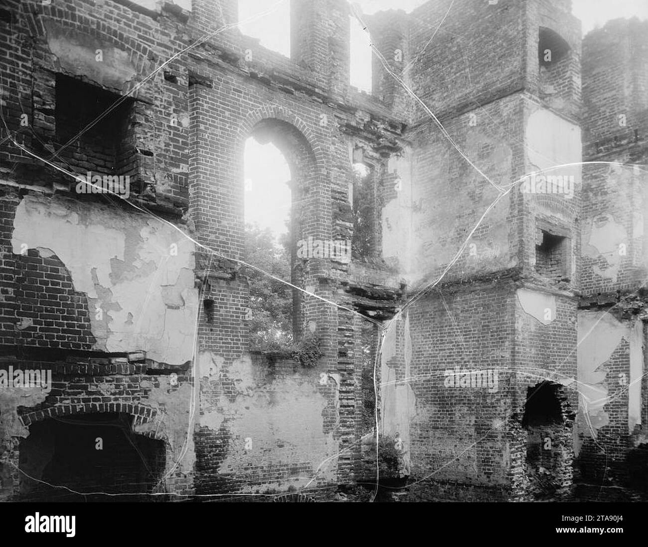 View of the interior ruins of Rosewell Plantation by Francis Benjamin ...