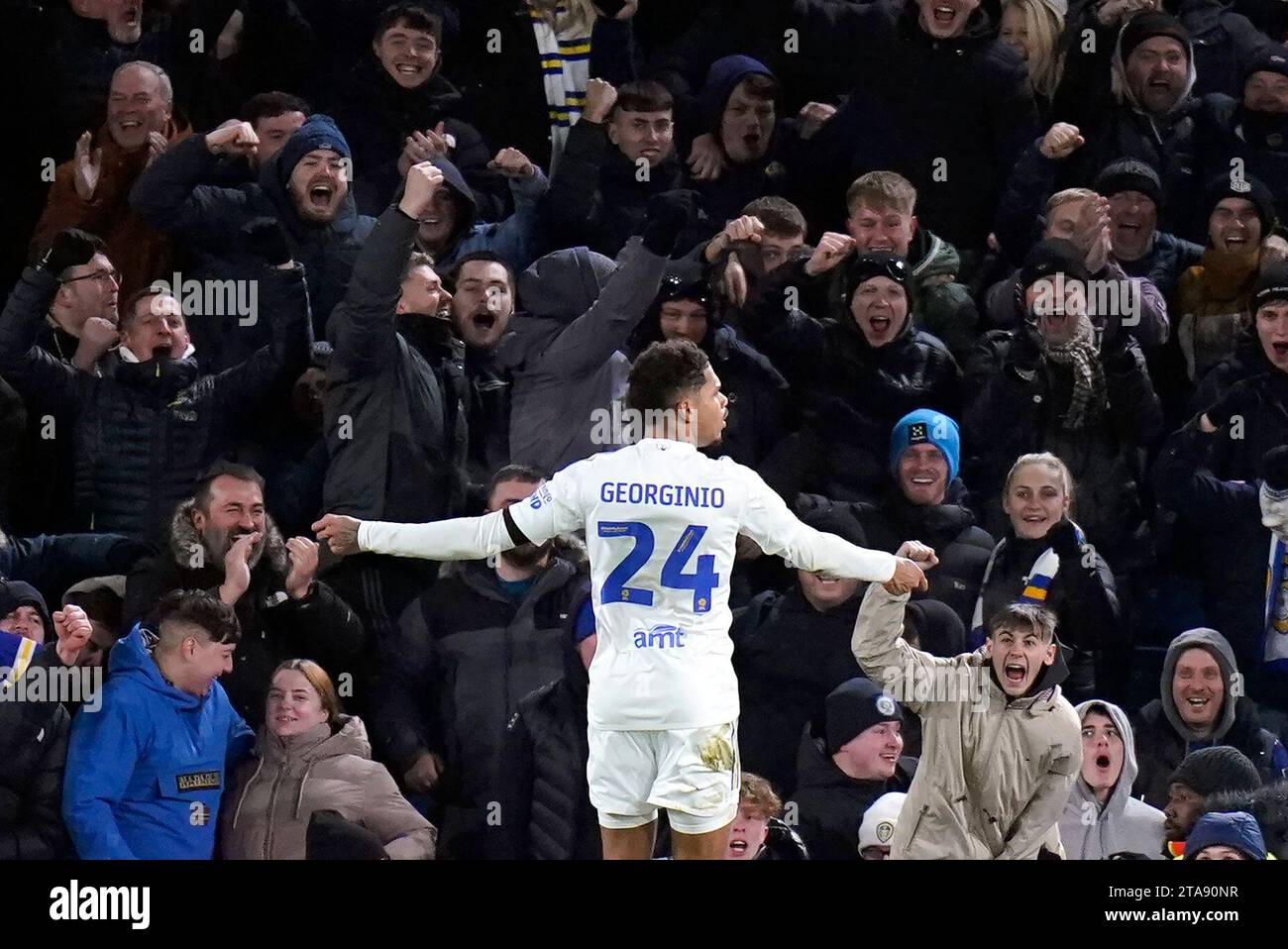Leeds United's Georginio Rutter celebrates scoring their side's second ...
