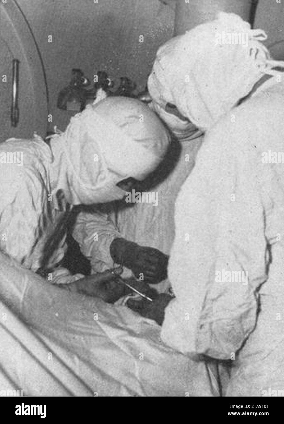 View of the operating room aboard USS Wichita (CA-45), in World War II ...