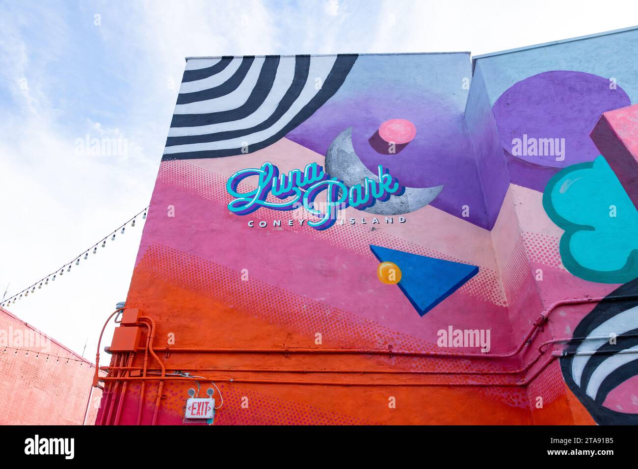 Luna Park Coney Island Mural, Coney Island, Brooklyn, New York, United ...