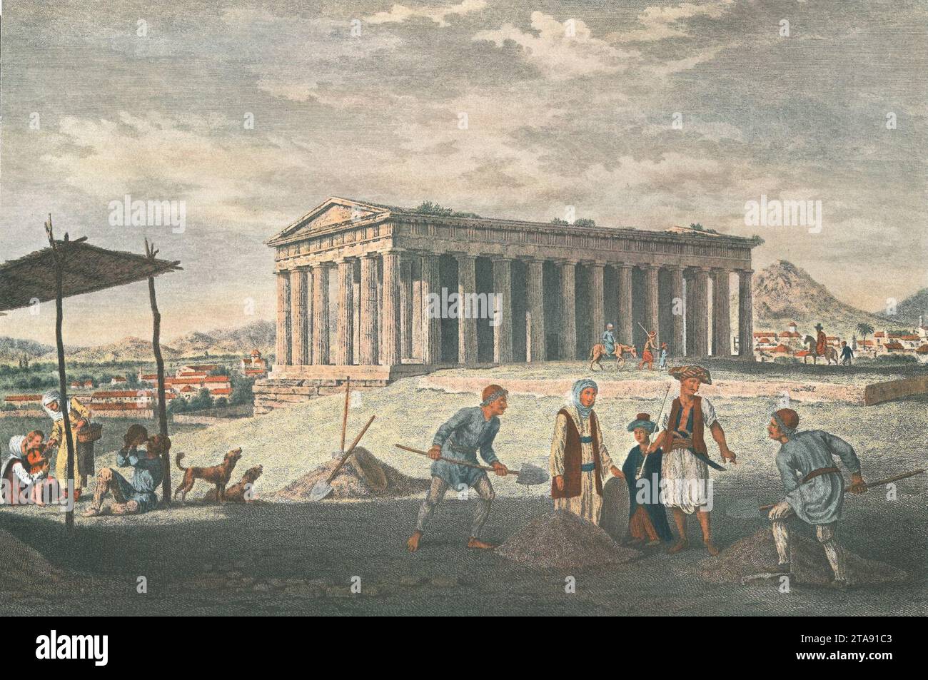 View of the Temple of Theseus by James Athenian Stuart Stock Photo - Alamy