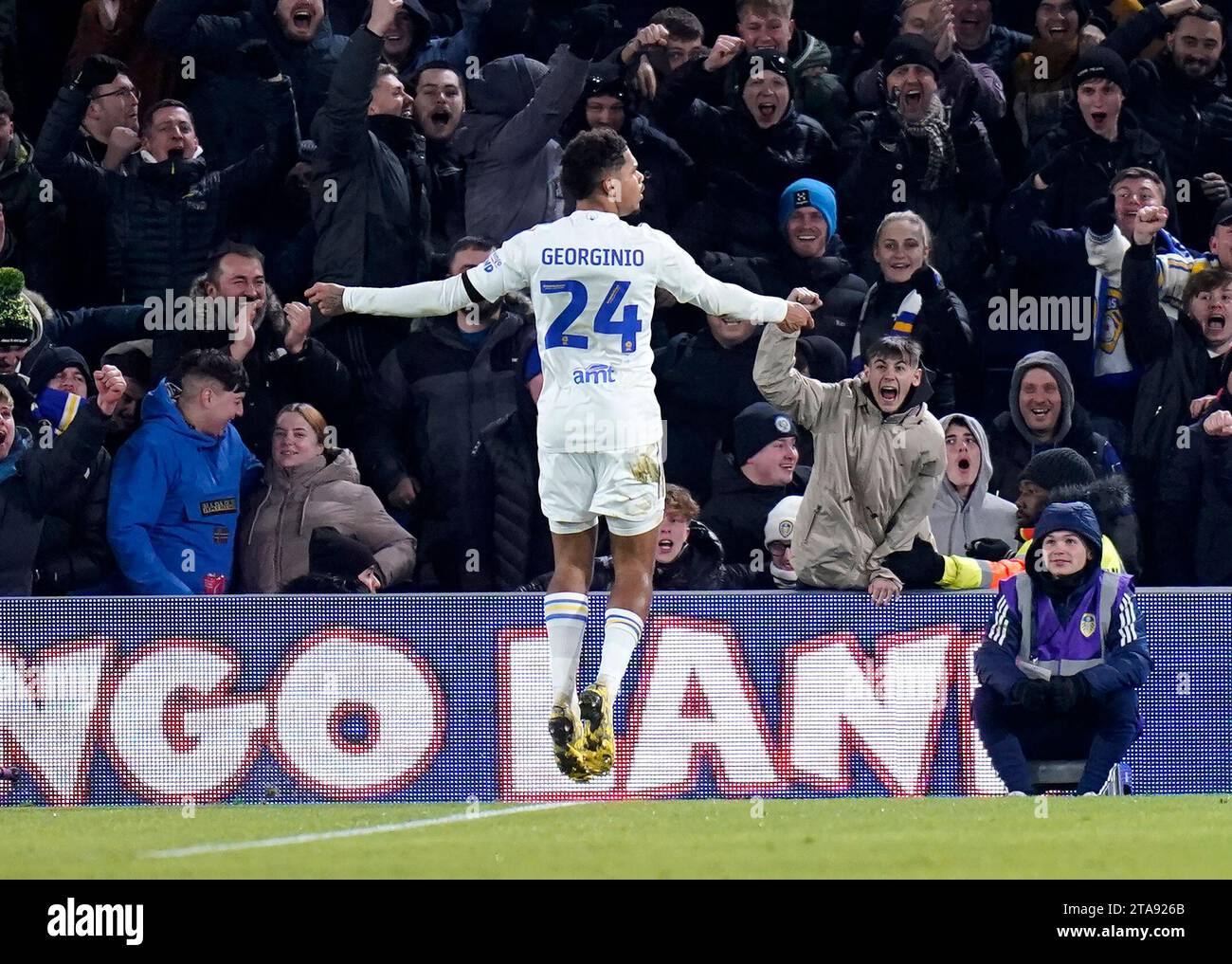 Leeds United's Georginio Rutter celebrates scoring their side's second ...