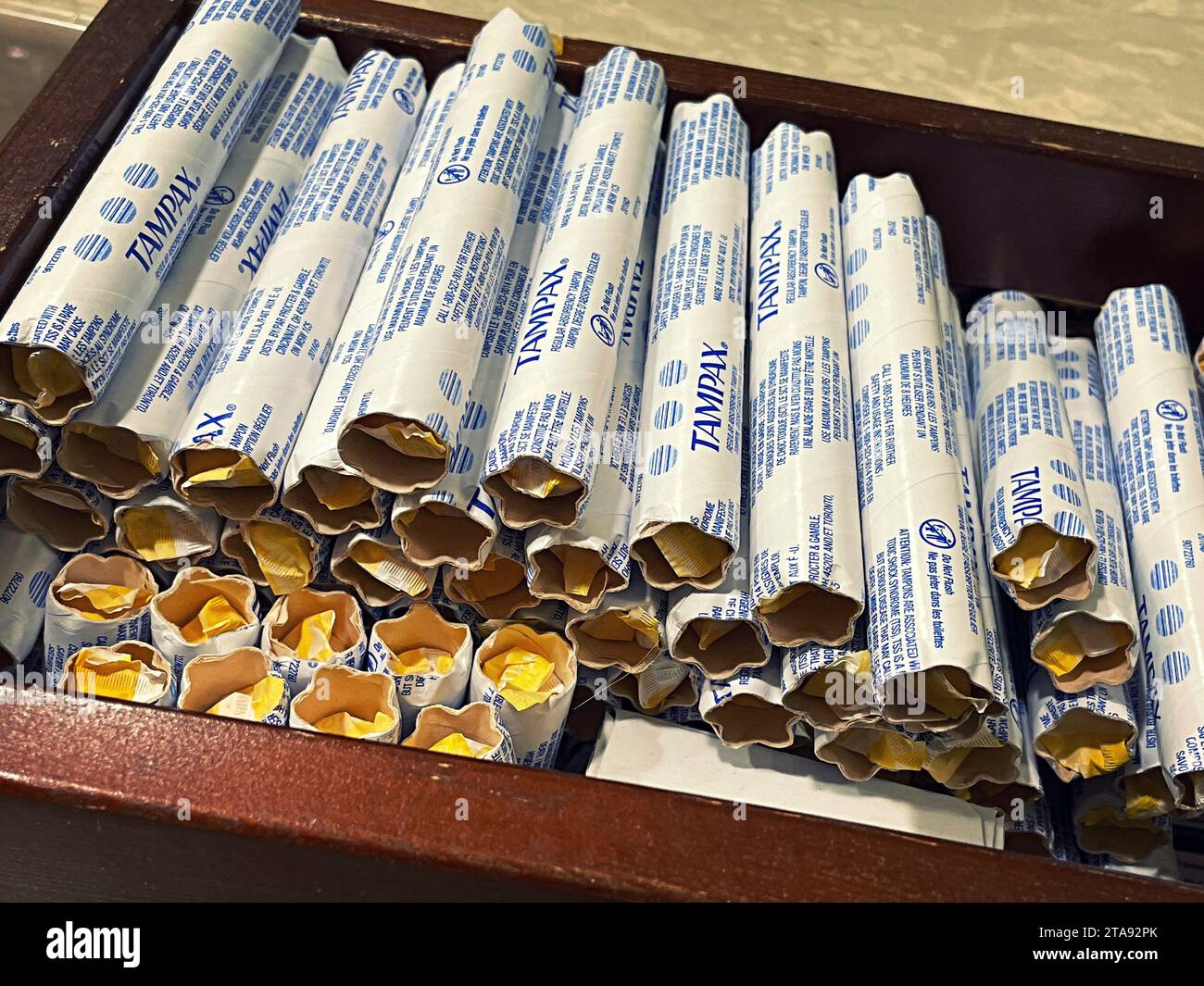 Tampax cardboard hi-res stock photography and images - Alamy