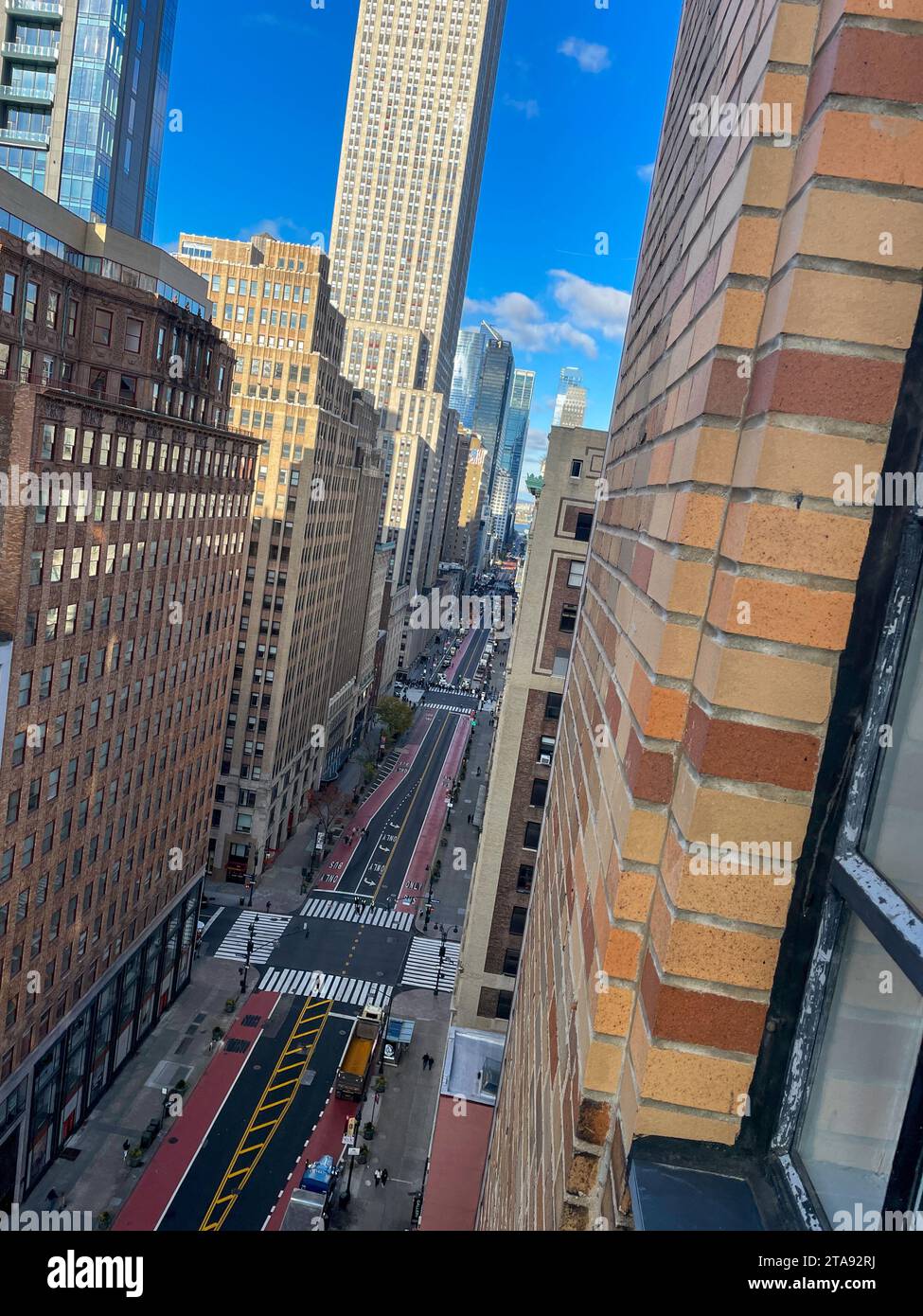 34th St. in midtown Manhattan as seen from a high-rise building, 2023 ...