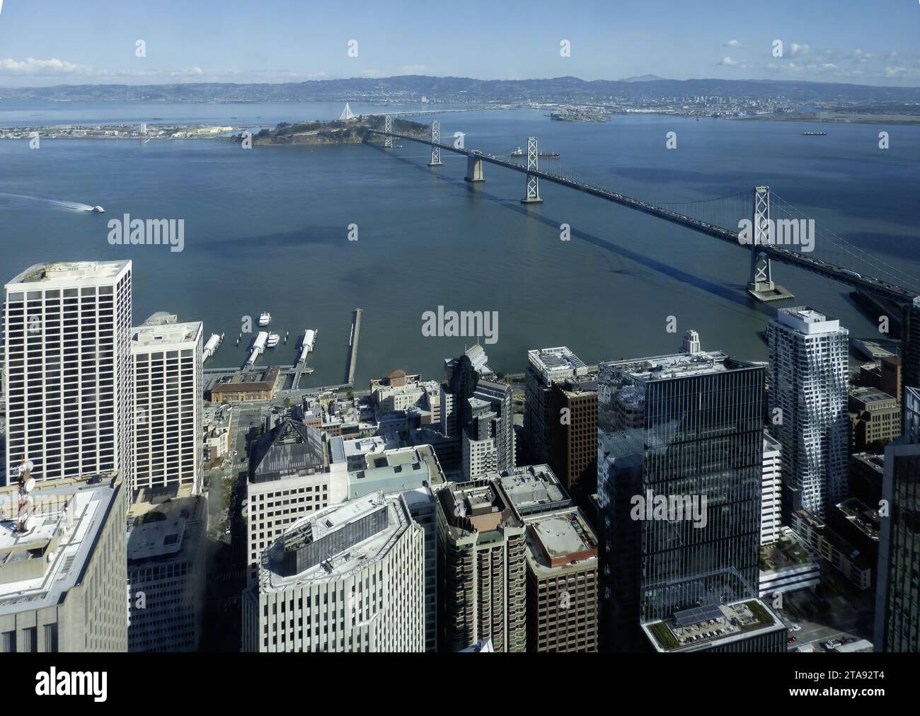 The Bay Bridge linking San Francisco, to Oakland California, USA Stock ...