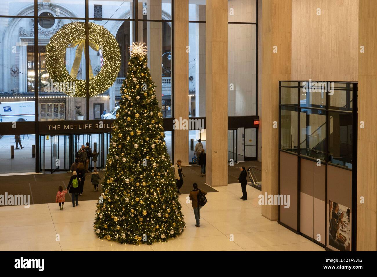 Christmas Tree, Lobby of MetLife Building, 2023 Holiday Season, New ...