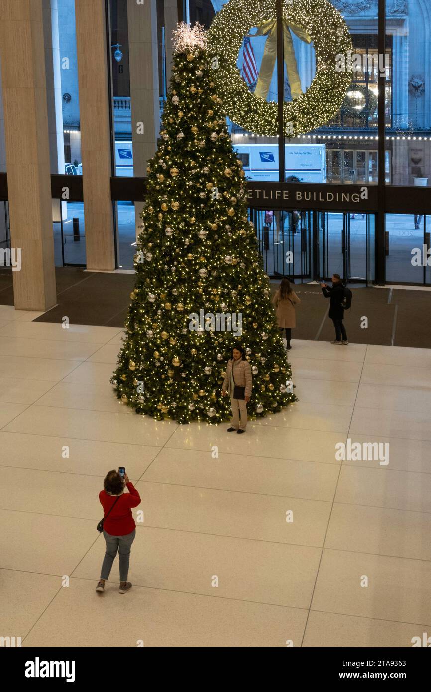 Christmas Tree, Lobby of MetLife Building, 2023 Holiday Season, New ...