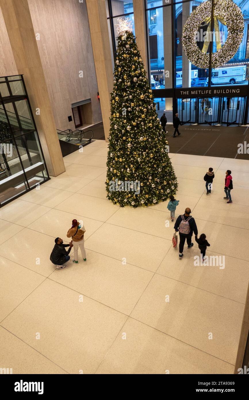 Christmas Tree, Lobby of MetLife Building, 2023 Holiday Season, New ...