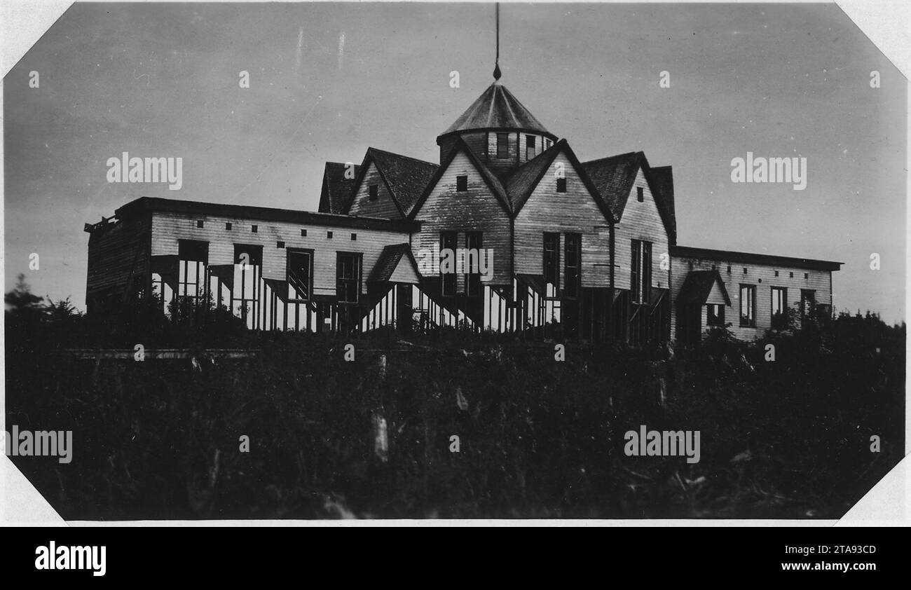 View showing beginning of wreckage of Town Hall, destroyed in three ...