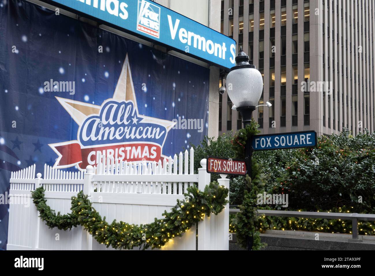 Holiday Christmas tree and Decorations on Sixth Avenue at Fox Square ...