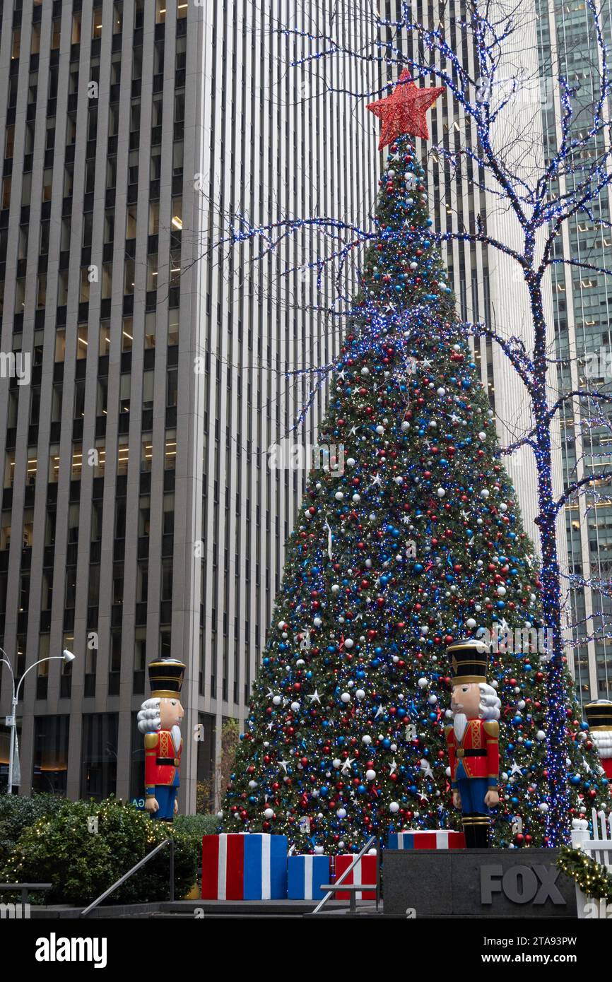 Holiday Christmas tree and Decorations on Sixth Avenue at Fox Square ...