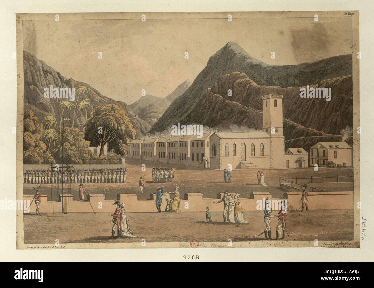 Views of St Helena 3. Scene taken from the Castle Terrace. Coloured ...