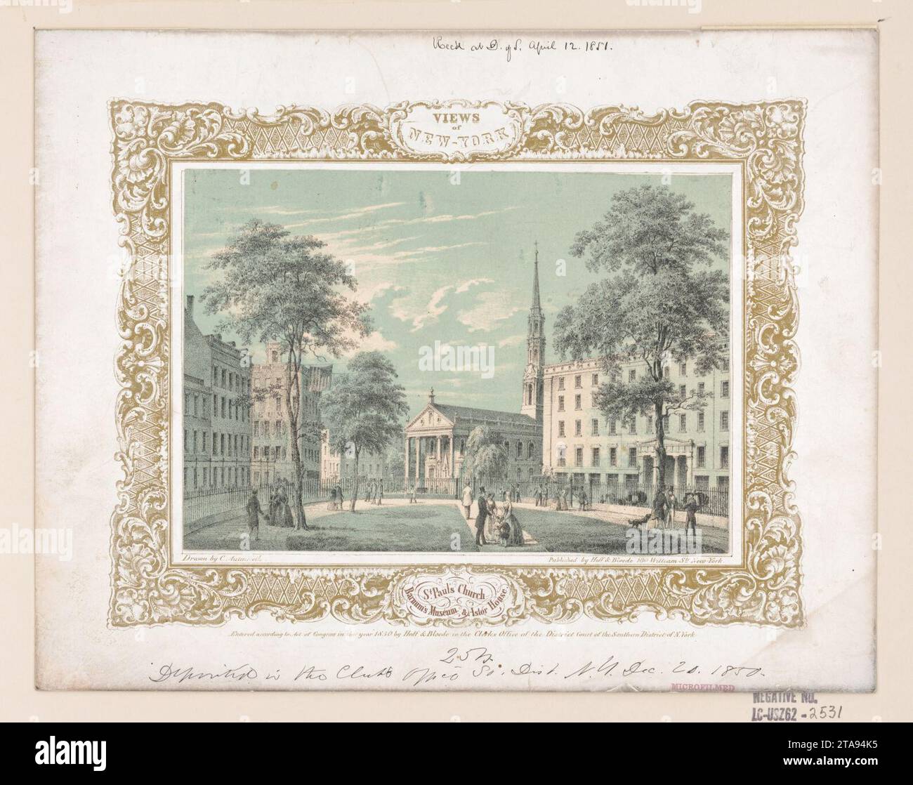 Views of New York-St. Paul's Church, Barnum's Museum & Astor House ...