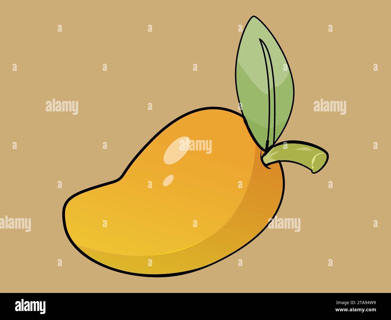 Delicious fresh a big Mango fruit vector illustration isolated ...
