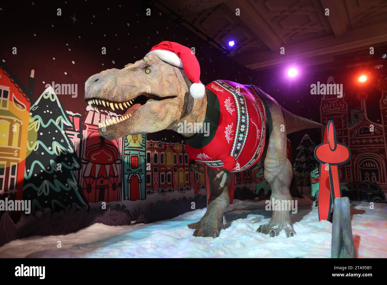 Natural History Museum's animatronic T-Rex in Christmas jumper, now an ...