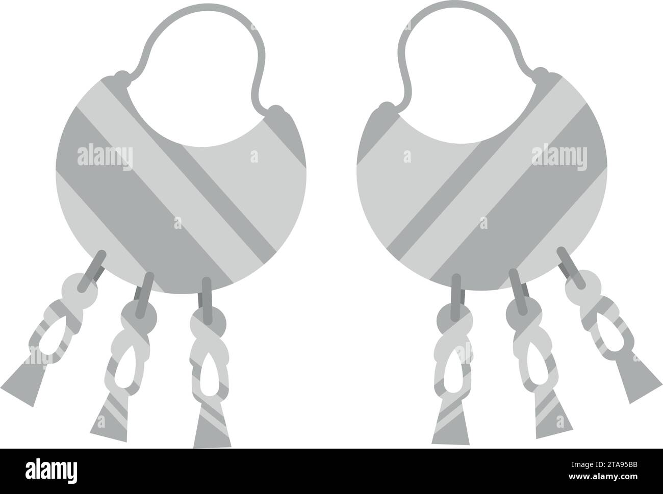 silver earrings illustration Stock Vector Image & Art - Alamy