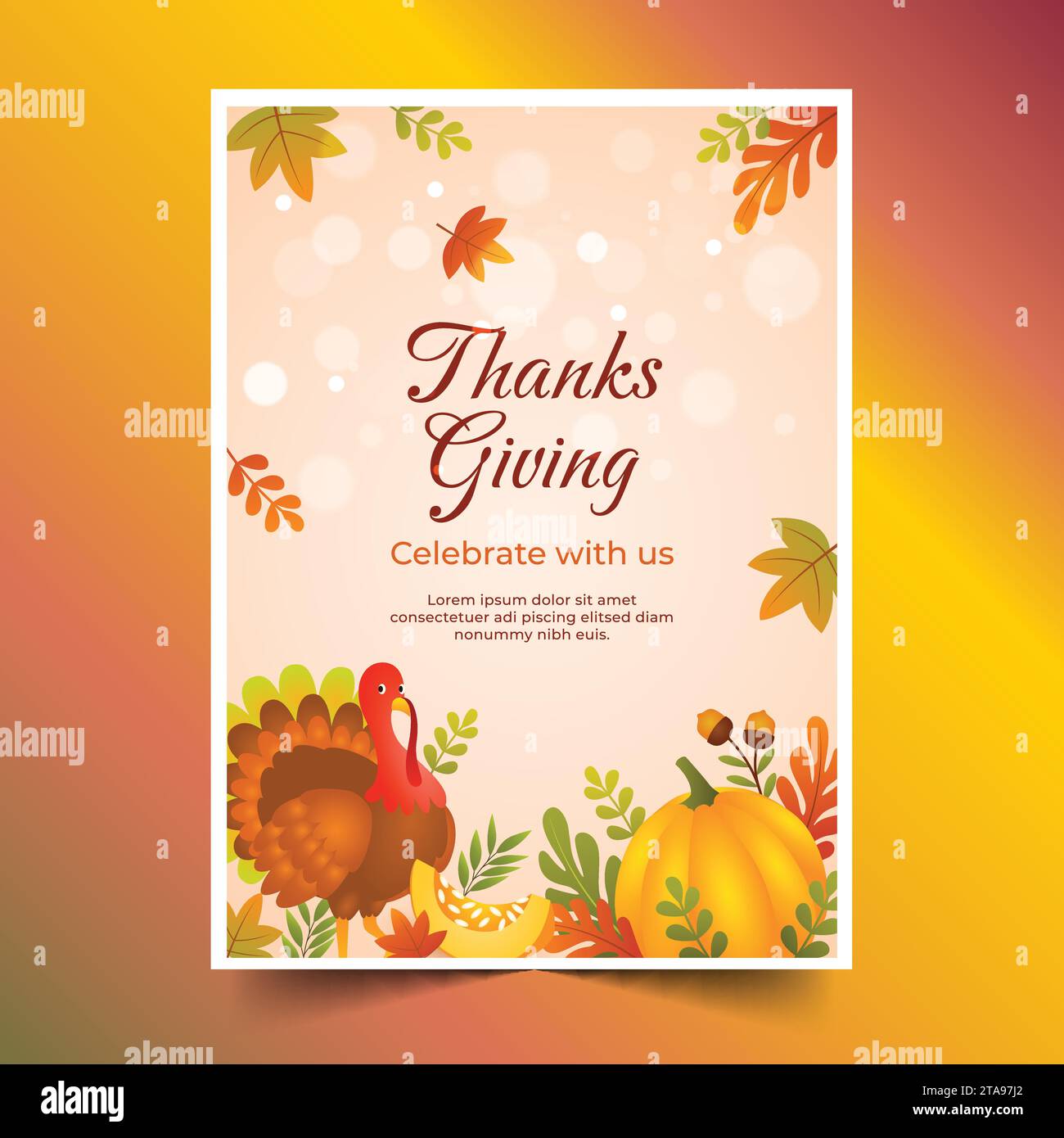 gradient thanksgiving cards design vector illustration Stock Vector ...