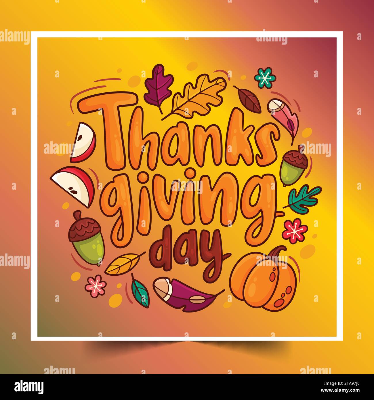 hand drawn thanksgiving text design vector illustration Stock Vector ...