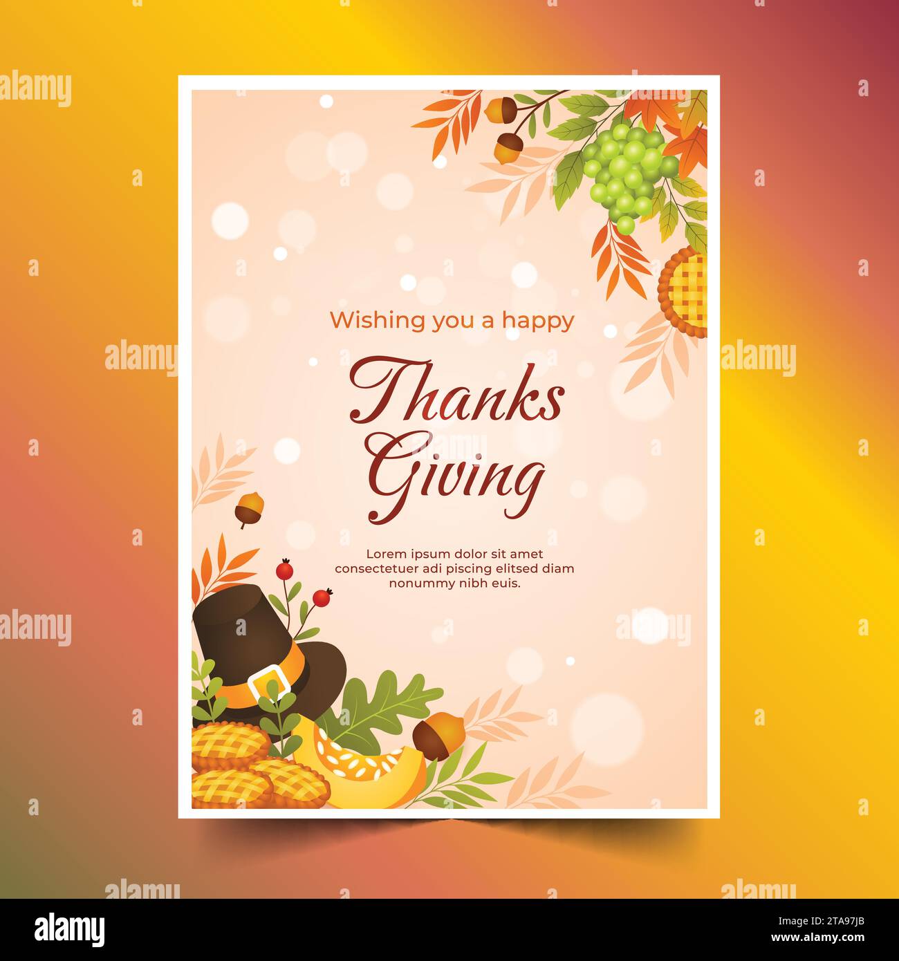 gradient thanksgiving cards design vector illustration Stock Vector ...