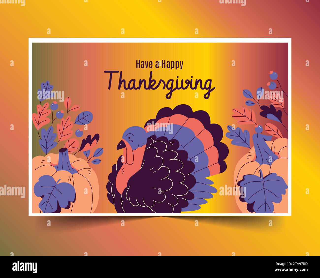 hand drawn thanksgiving background design vector illustration Stock ...