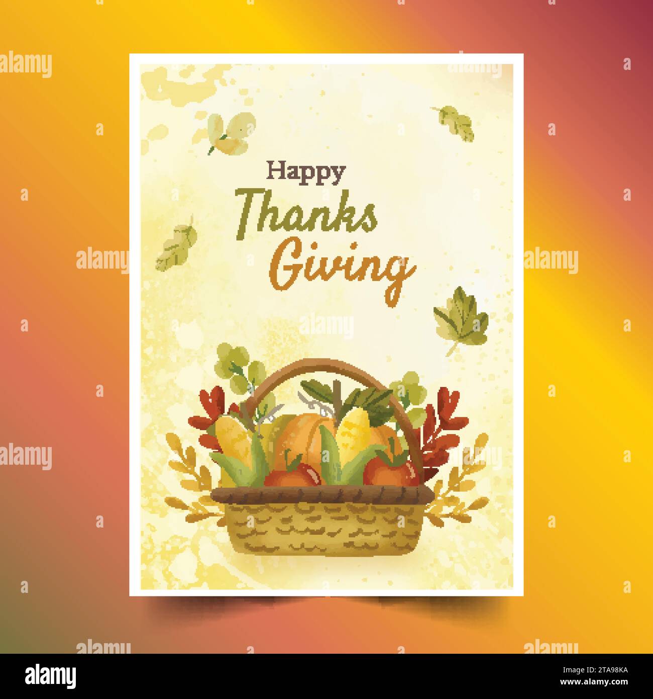 watercolor thanksgiving cards design vector illustration Stock Vector ...