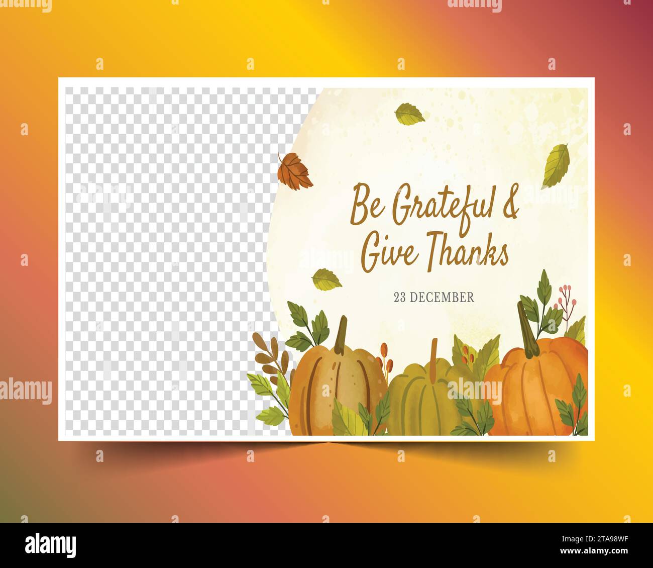 watercolor thanksgiving horizontal banner design vector illustration ...