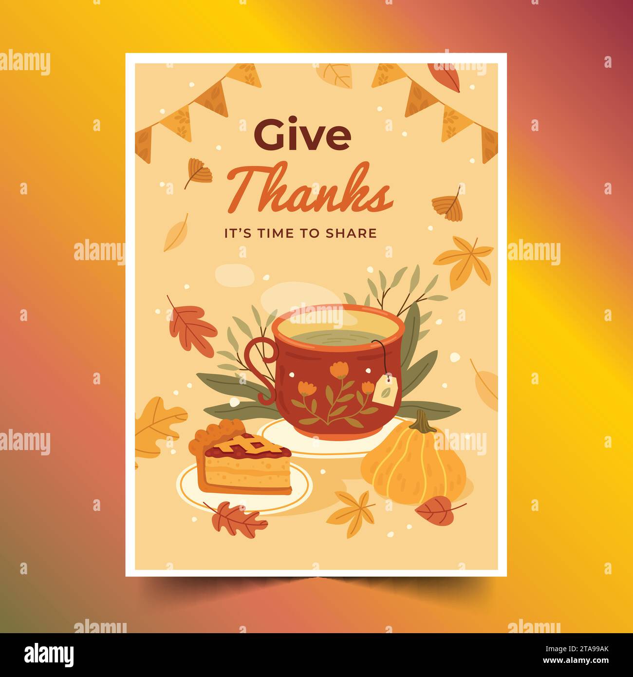 hand drawn thanksgiving cards design vector illustration Stock Vector ...