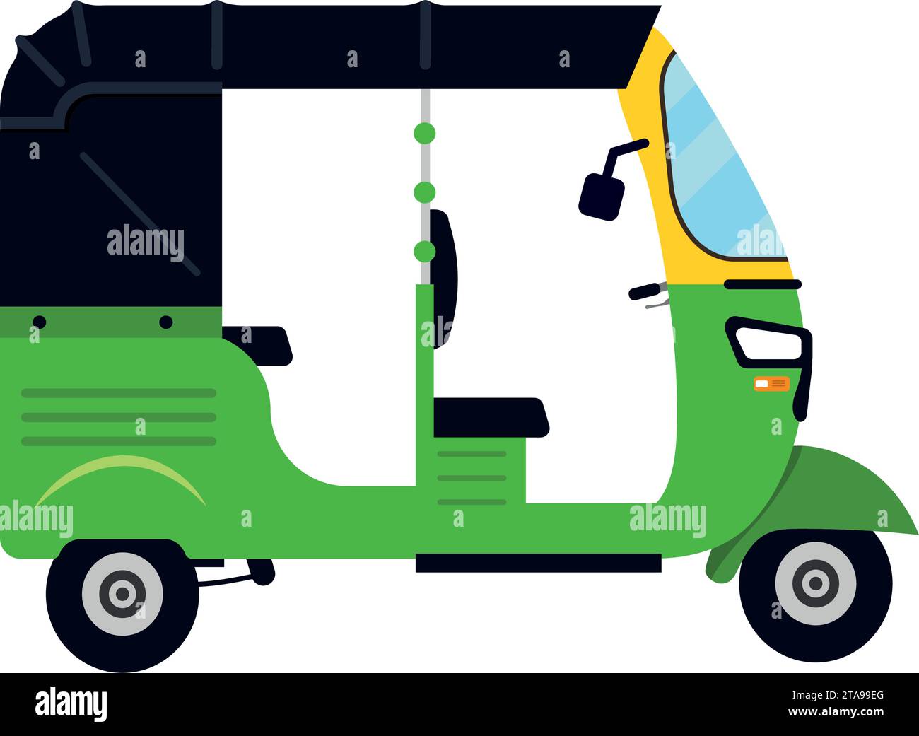rickshaw green illustration Stock Vector Image & Art - Alamy