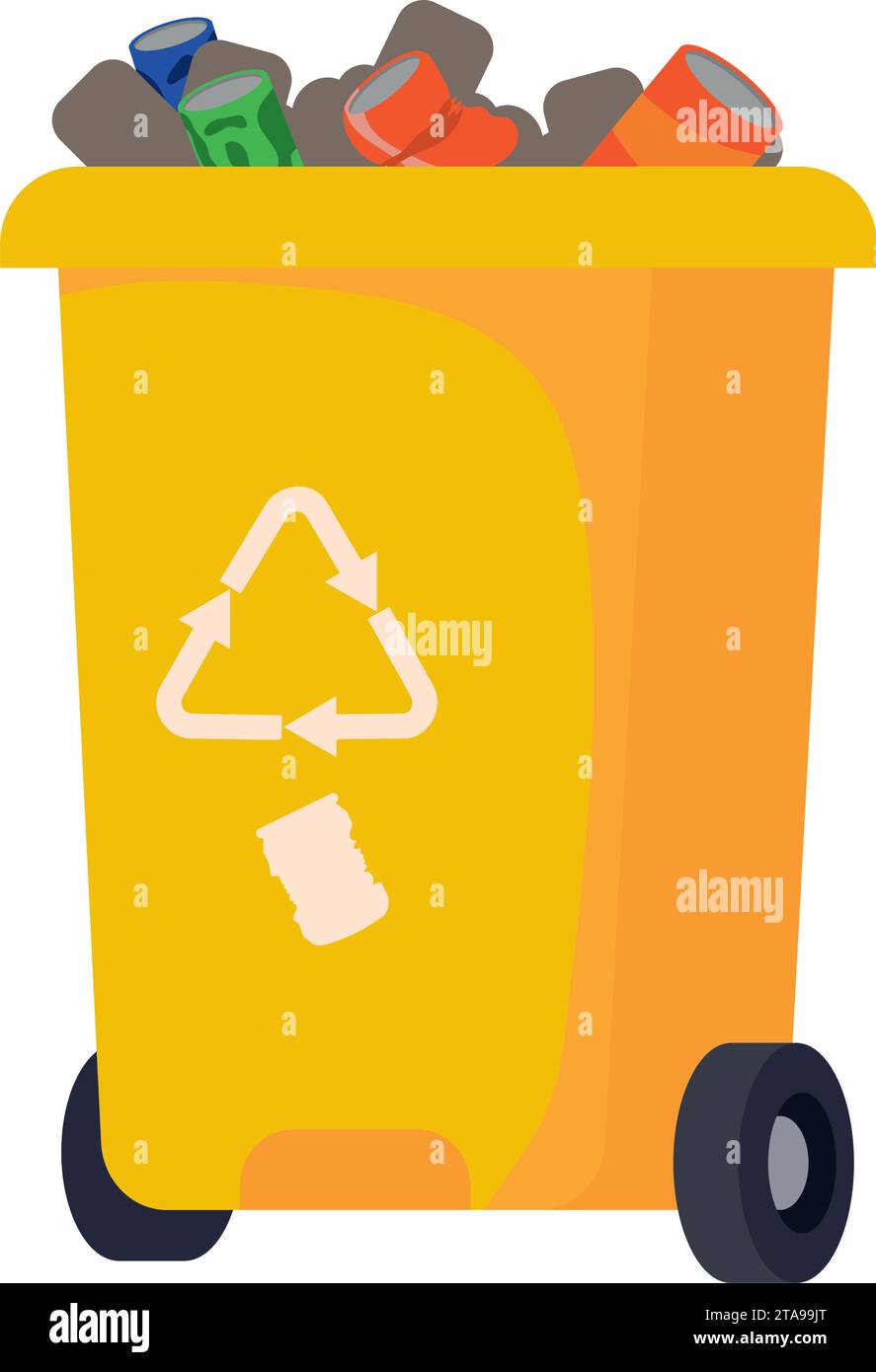 waste bin yellow recycle Stock Vector Image & Art - Alamy