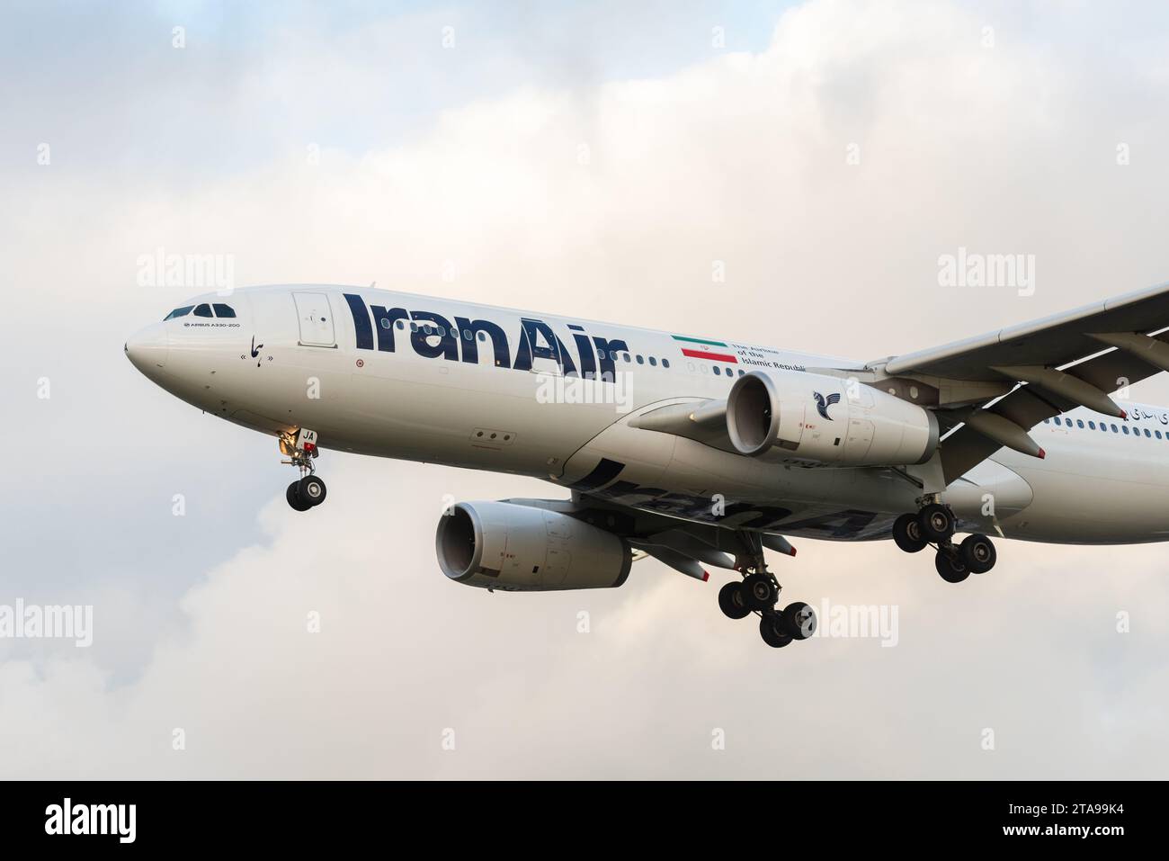 Iran Air Airbus A330-243 airliner jet plane EP-IJA on finals to land at ...