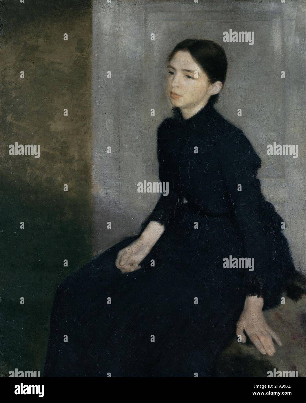 Vilhelm Hammershøi - Portrait of a young woman. The artist's sister ...