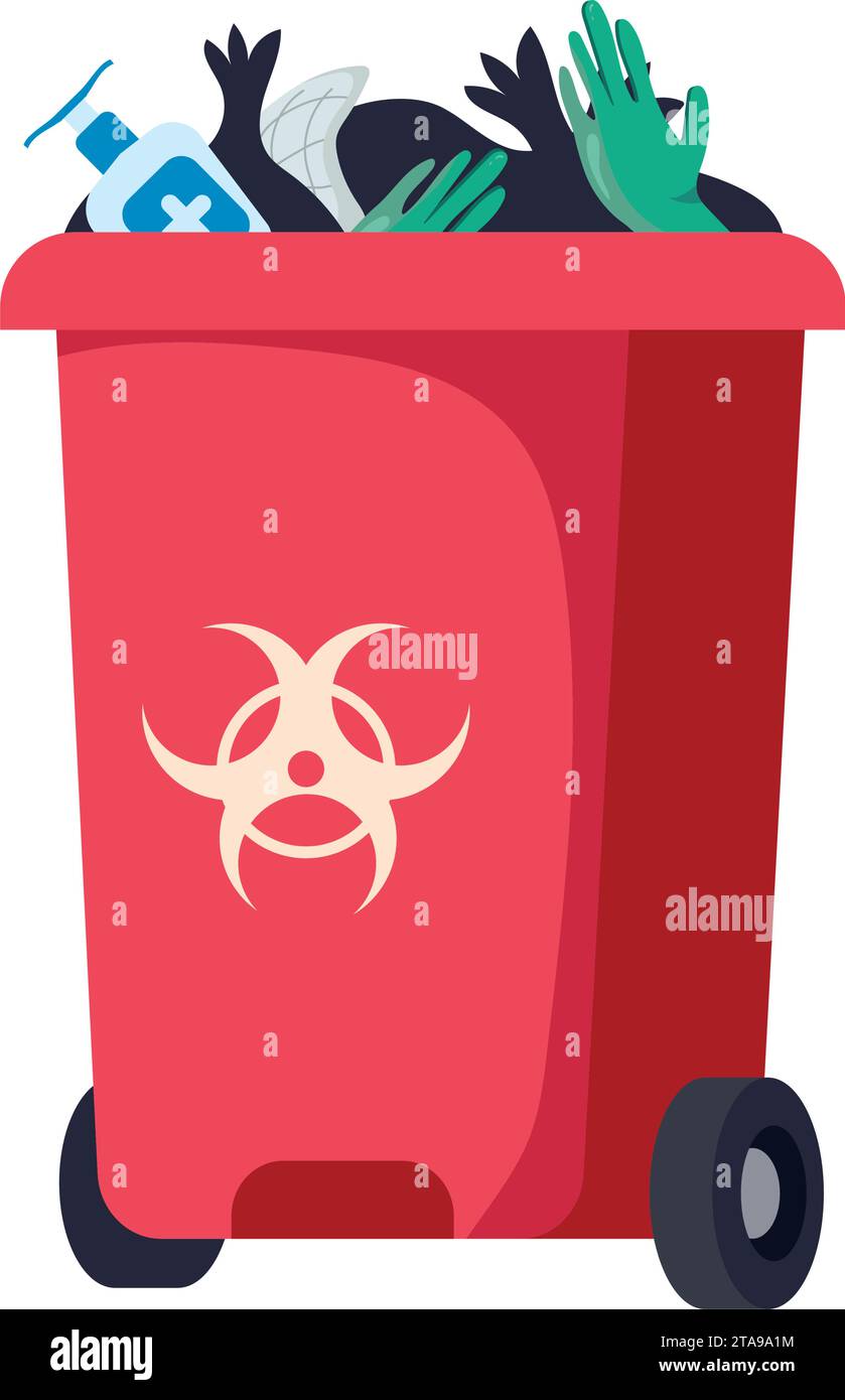 waste bin red toxic Stock Vector Image & Art - Alamy