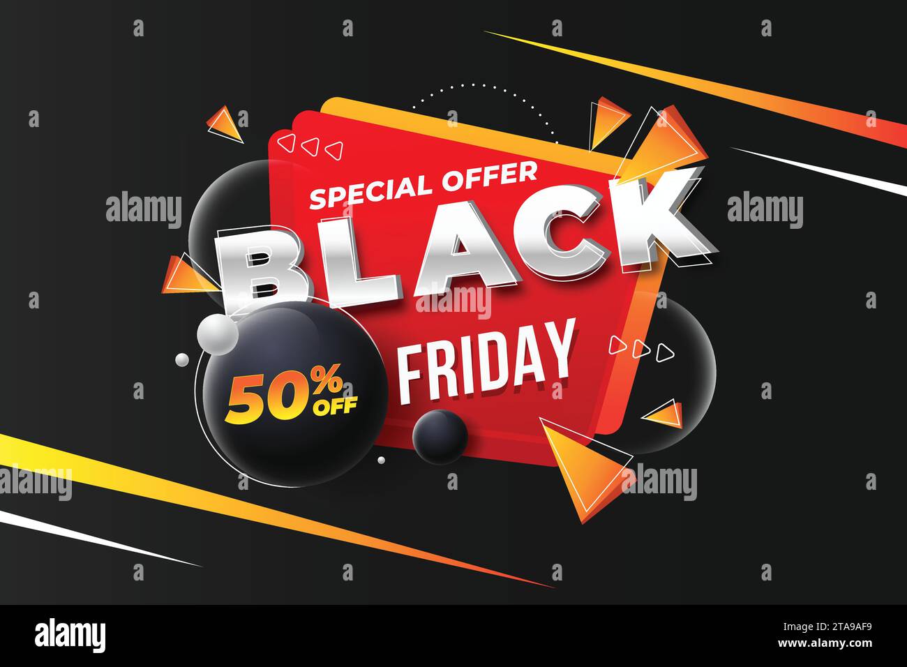 Realistic 3d black friday background design vector illustration Stock ...